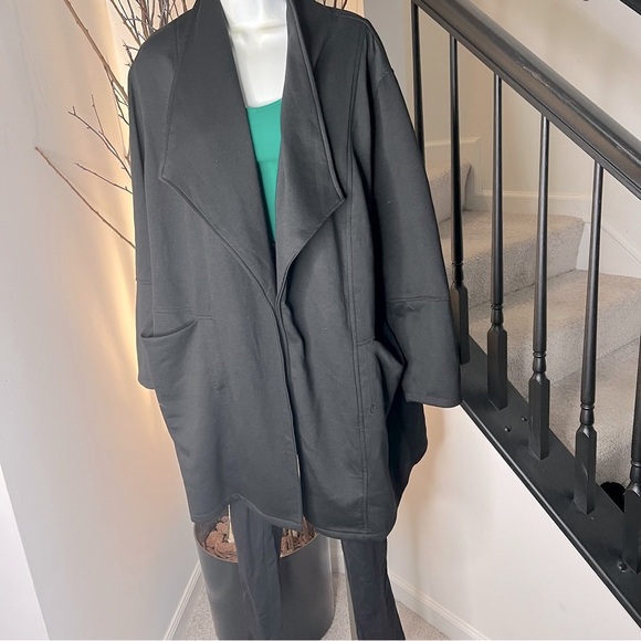 Max Studio | Sweaters | Max Studio Black Flow Large Lapel Wrap Jacket ...